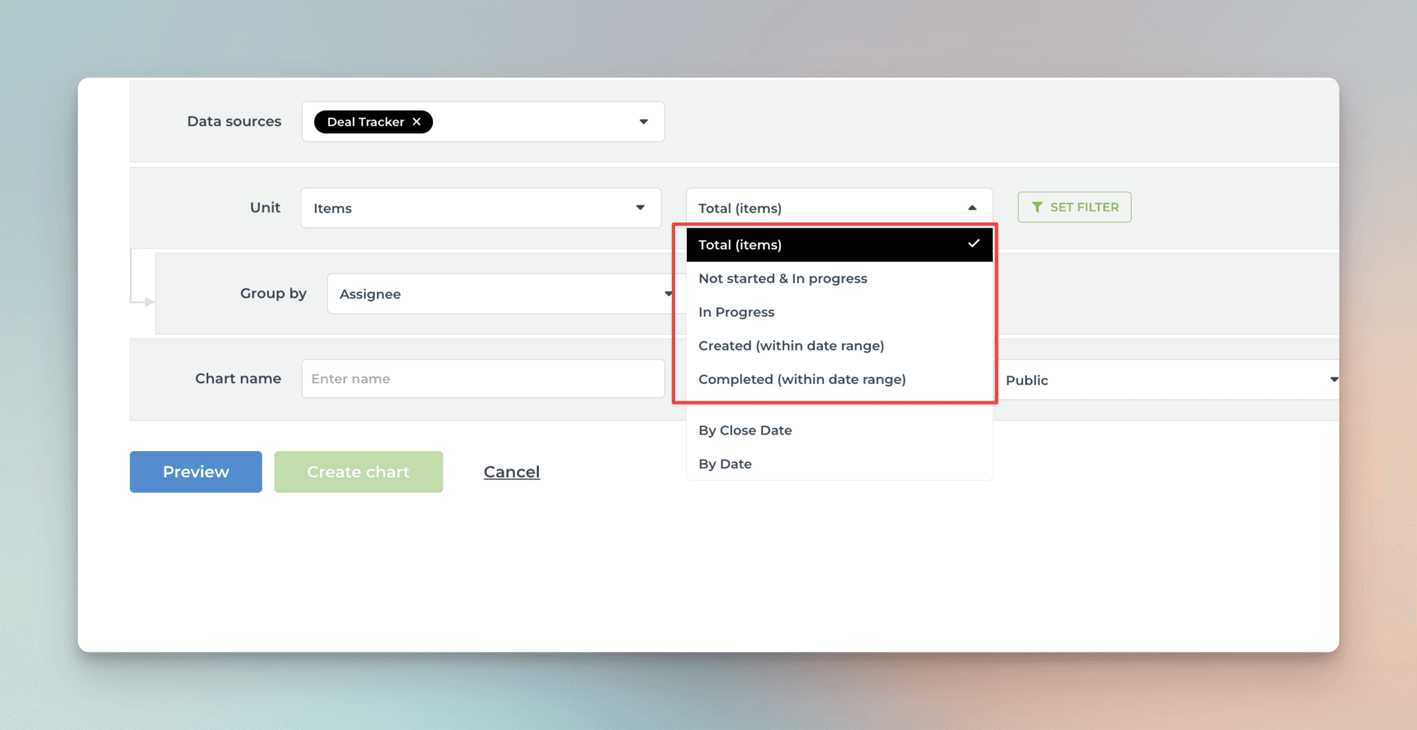 Create charts using different monday.com column types - Screenful Guide