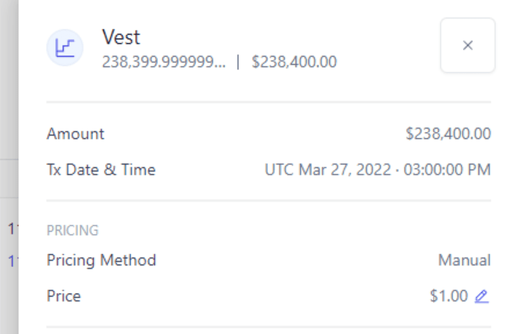 Vesting Token Tracking