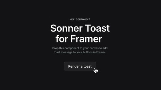 Sonner Toast Component in Framer — Framer Resource