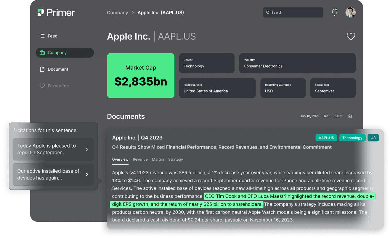 Primer - AI powered company analysis