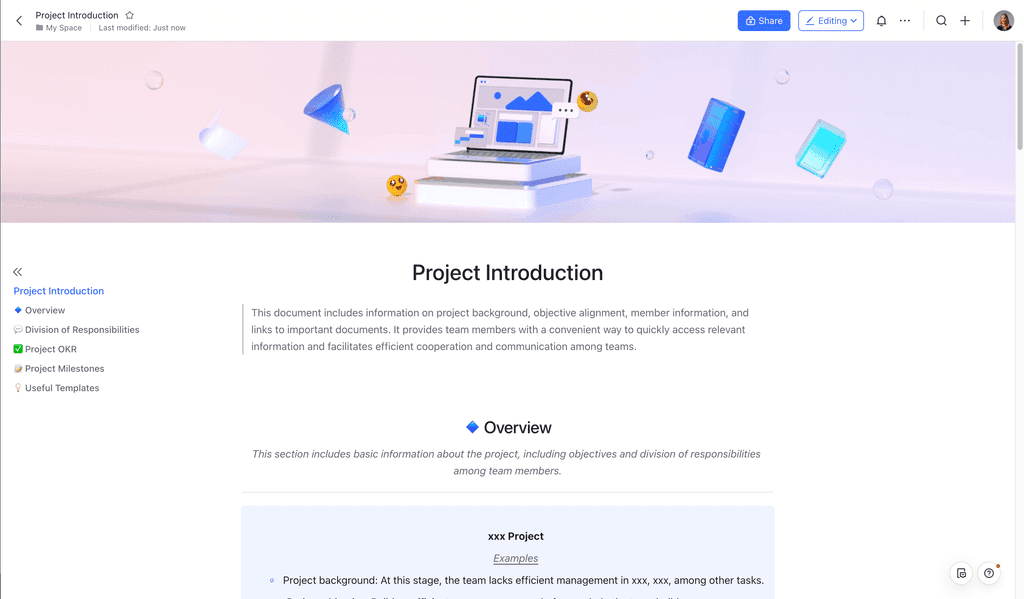 Project Introduction Template | Lark Templates