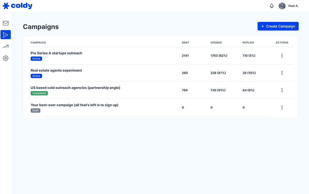 Coldy - Cold email platform