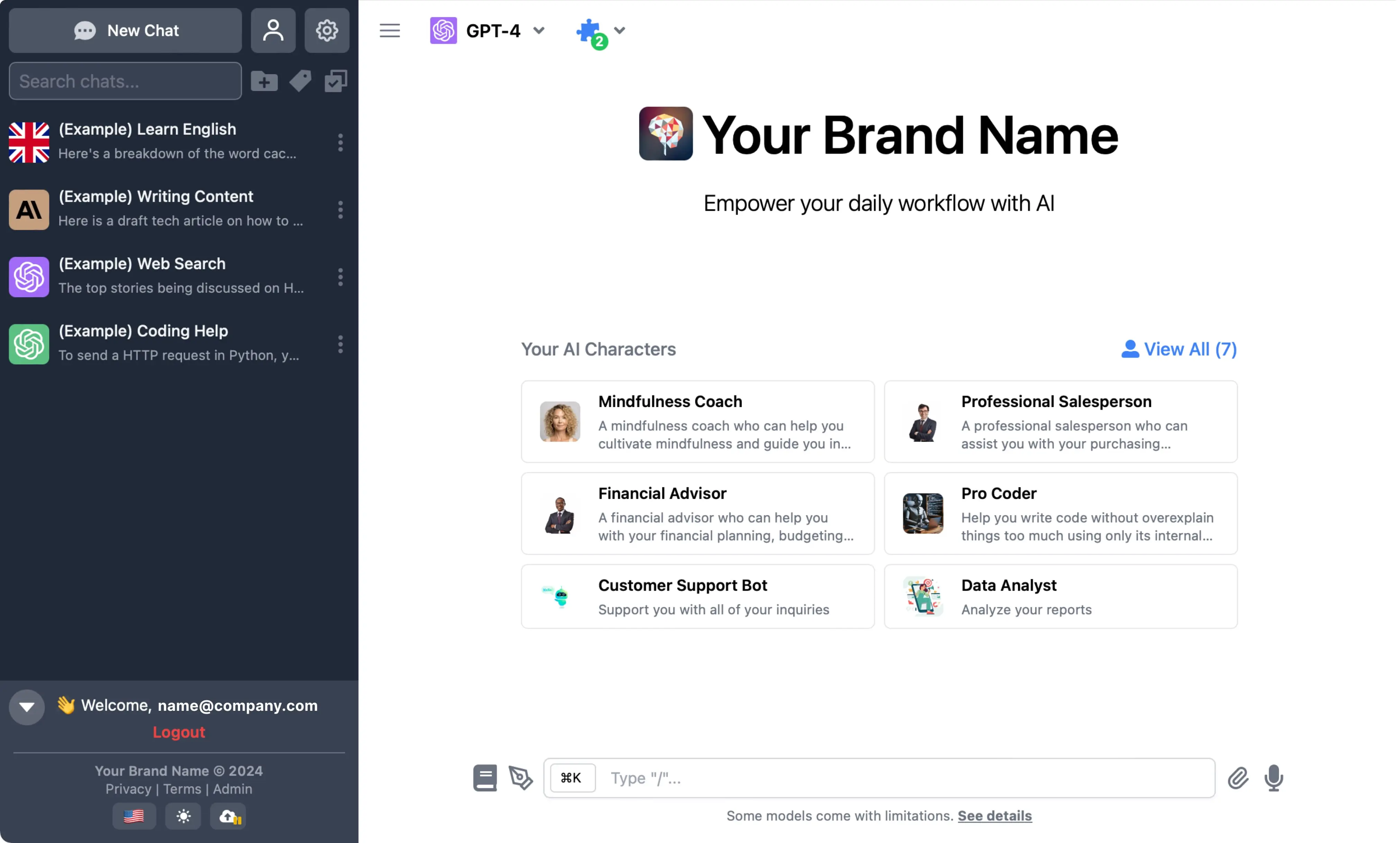 Typing Mind Custom - Private & Secure ChatGPT for teams