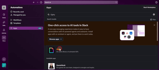 How to Add Giphy to Slack - 1 minute video guide