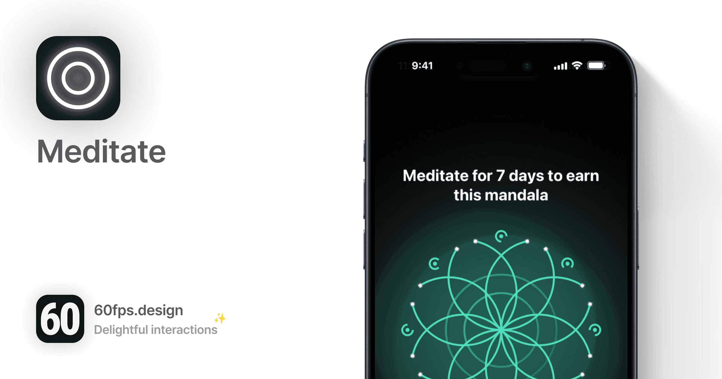 Meditate iOS App UI/UX animation