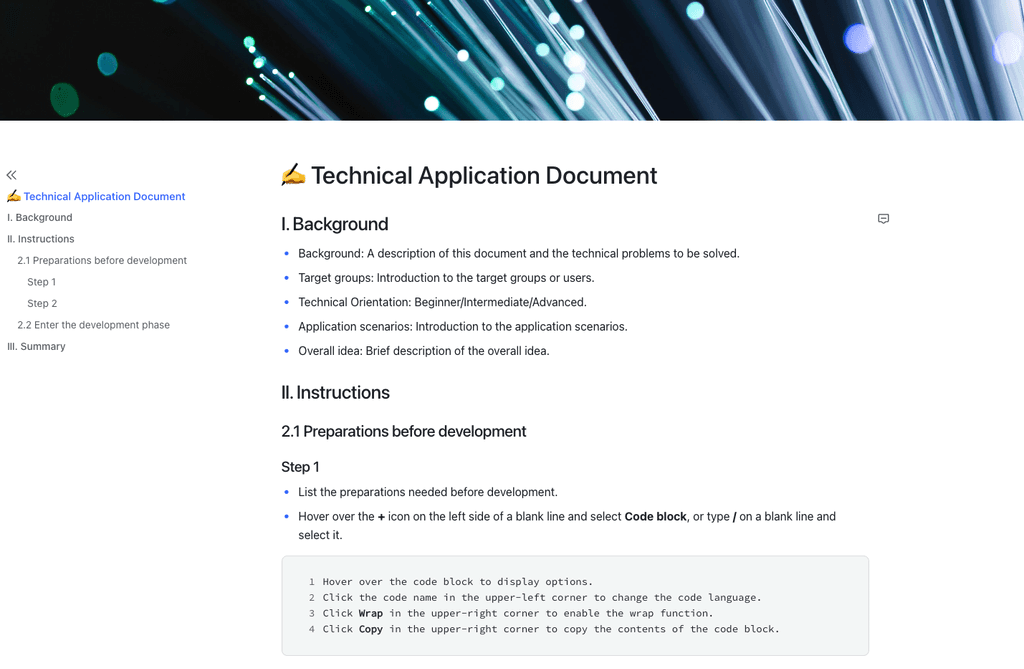 Technical Application Document Template | Lark Templates