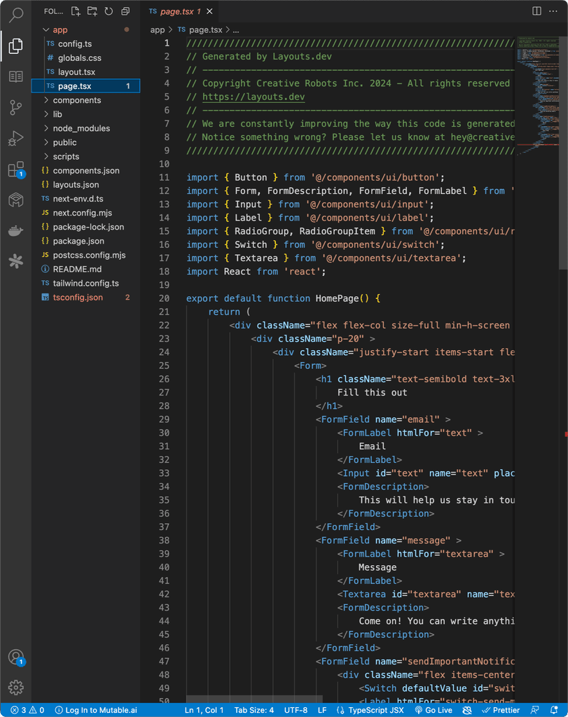 Layouts.dev | A notebook for building interfaces with Tailwind & Shadcn/UI