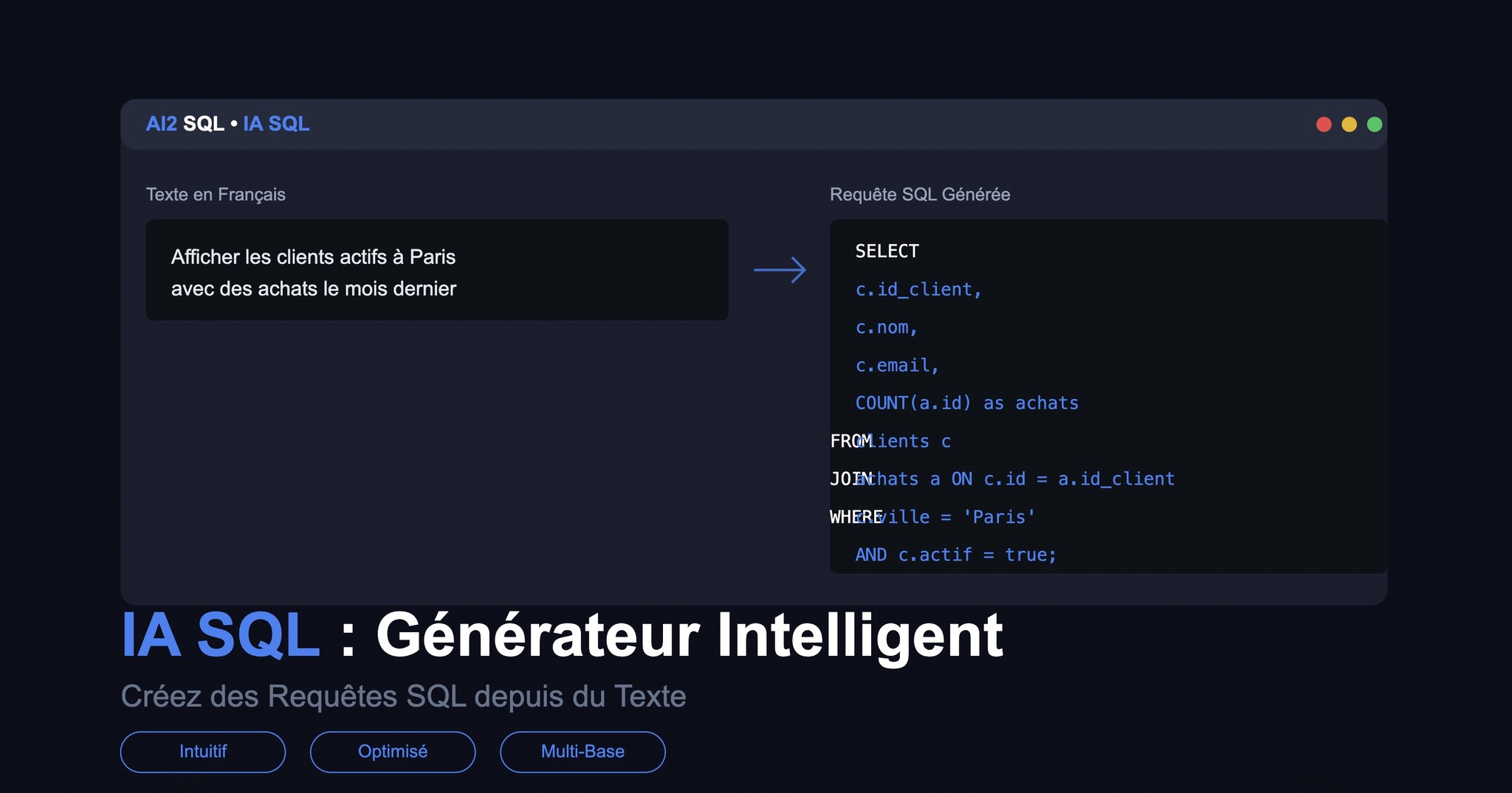 IA SQL : Générateur de Requêtes SQL Intelligent - AI2sql.io