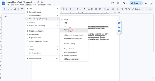 How to Double Space in Google Docs - 1 minute video guide