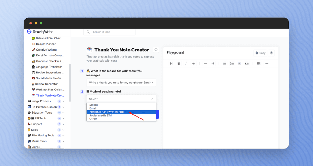 AI Thank You Note Generator: Craft Heartfelt Notes