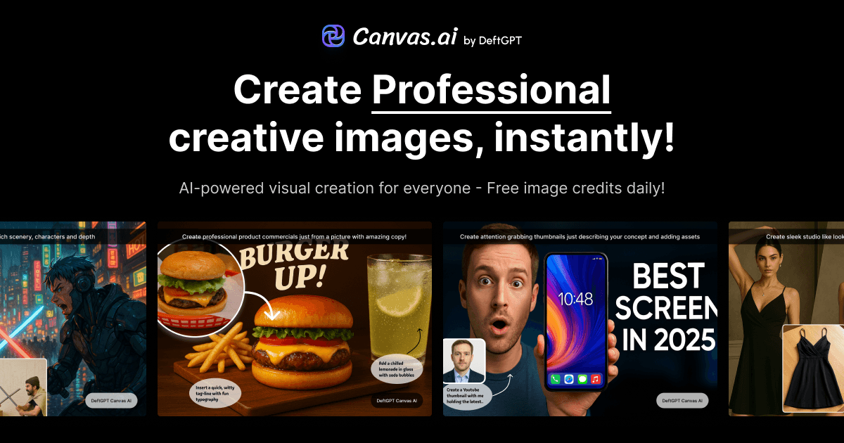 AI Image Generator for Content Creators | Canvas AI | DeftGPT