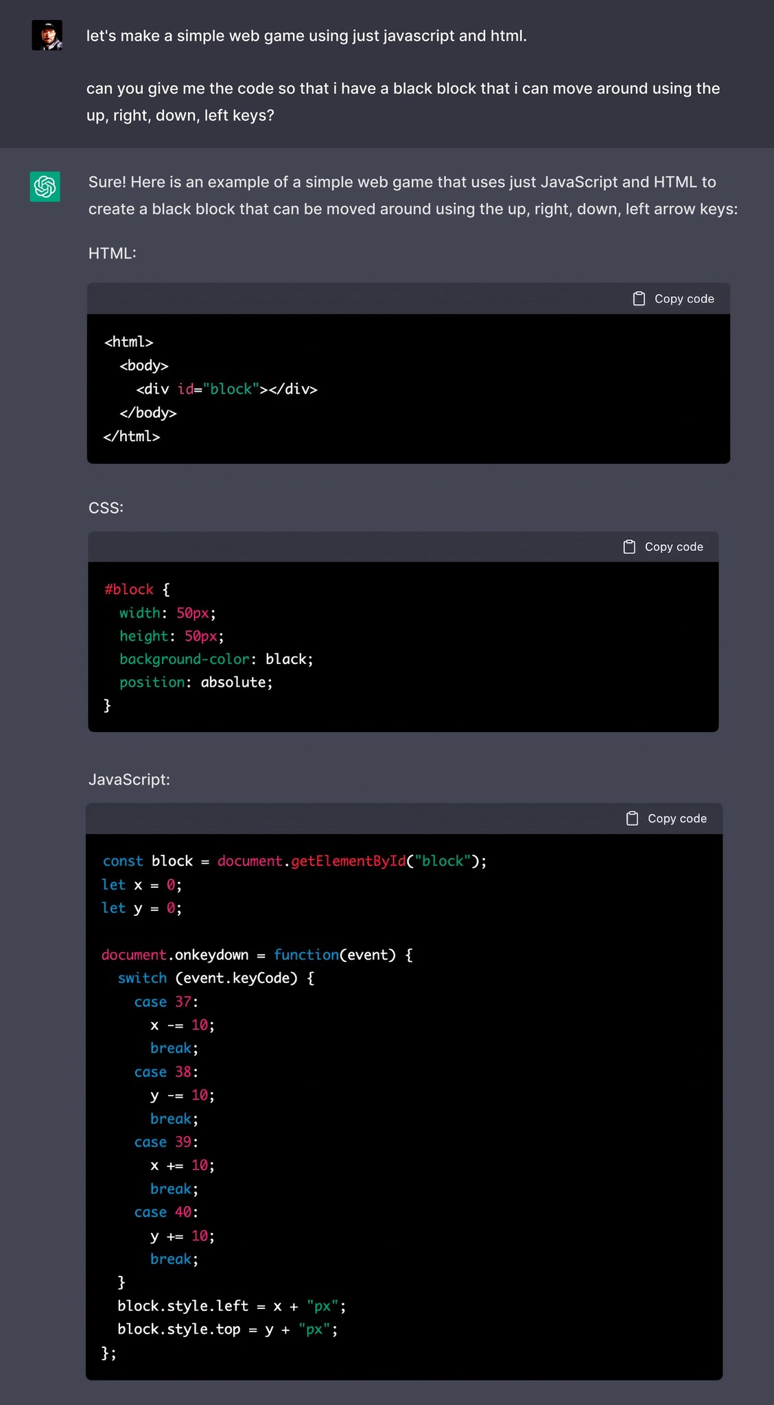 Build a game with ChatGPT and Replit
