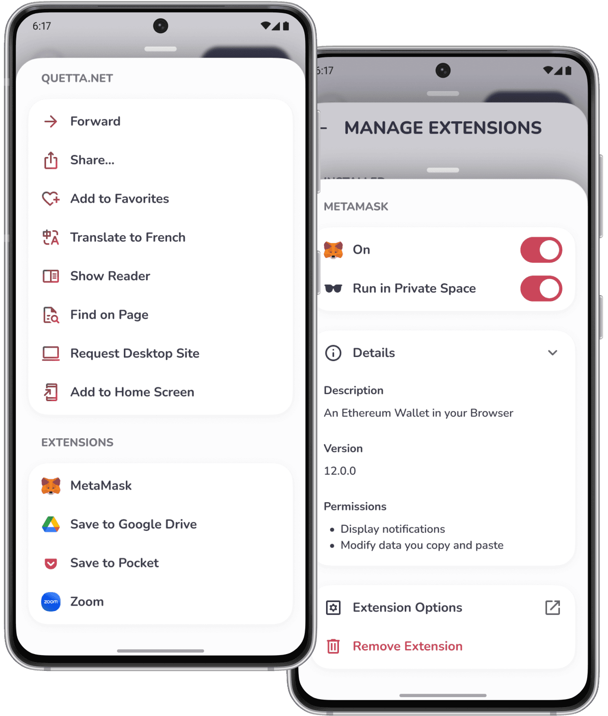 Extensions for Android - Extend mobile browsing capabilities | Quetta