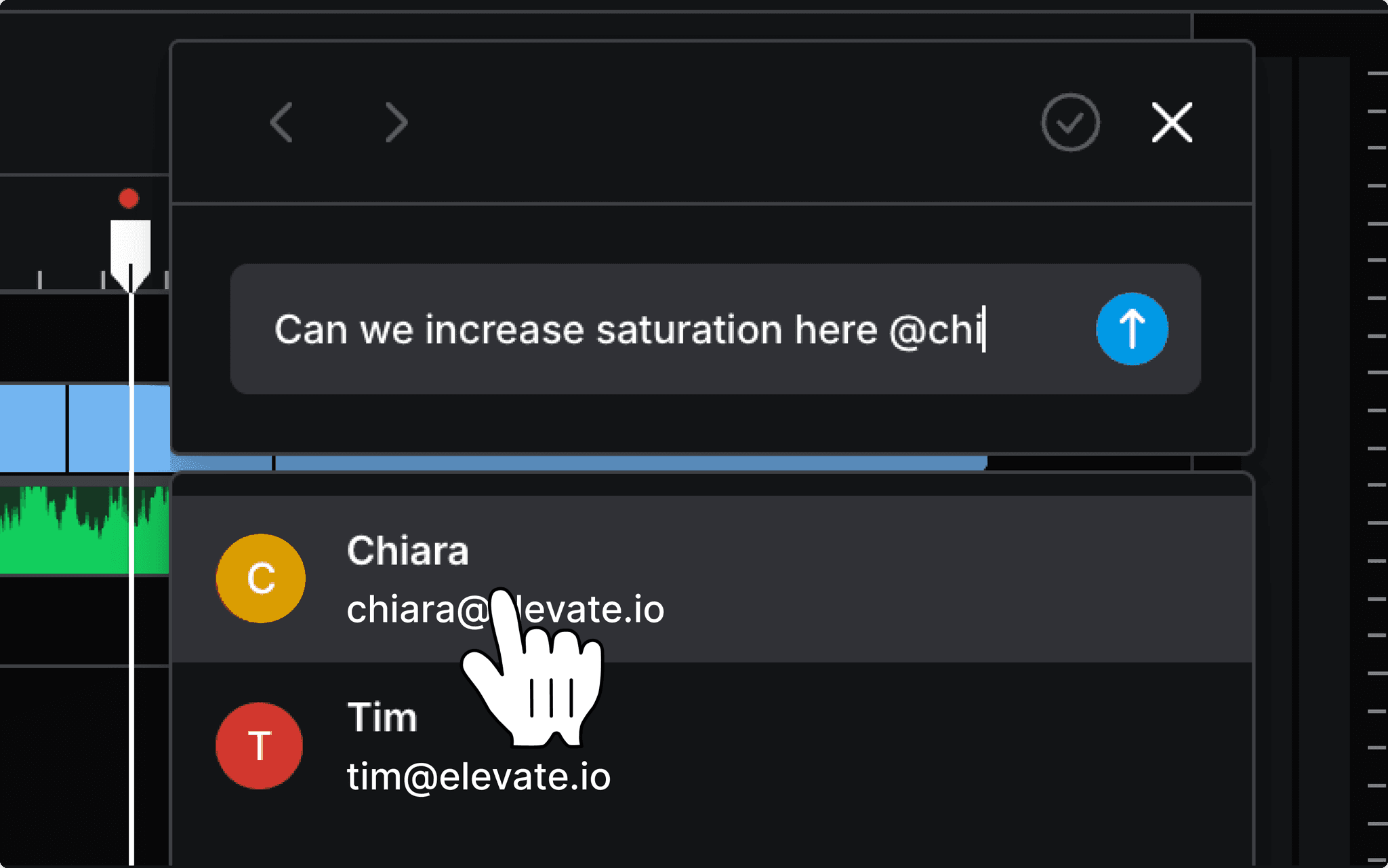 How to add comments on the video editing timeline | elevate.io