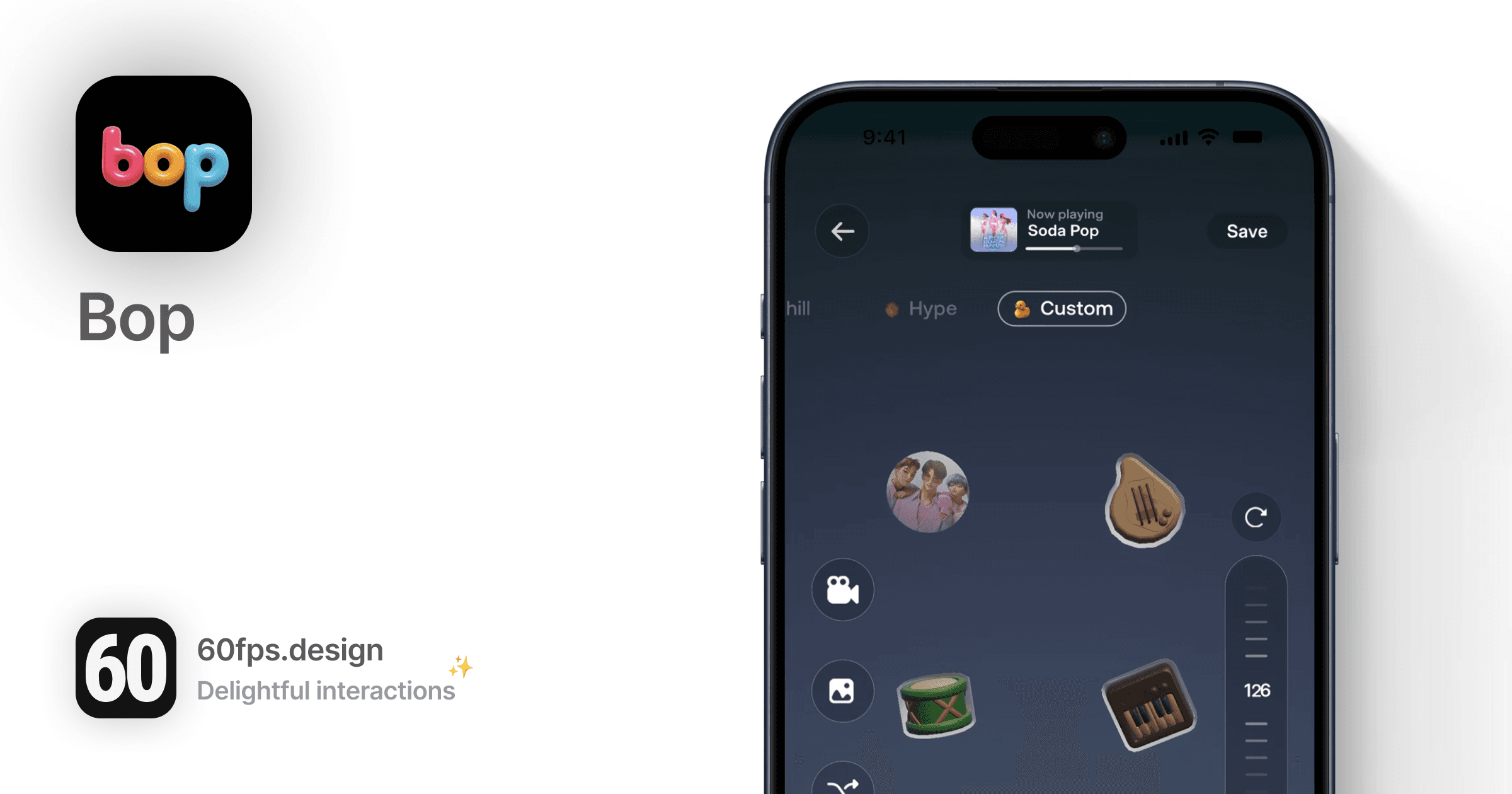 Bop iOS App UI/UX animation