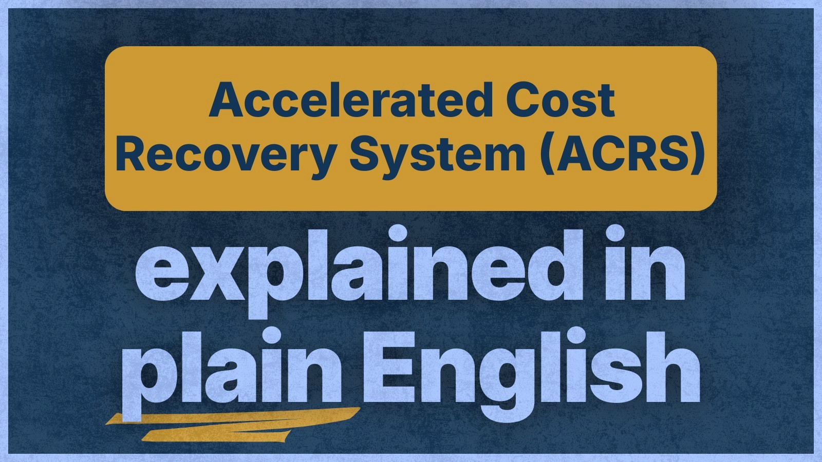 Accelerated Cost Recovery System: Real Estate Tax Breaks 101