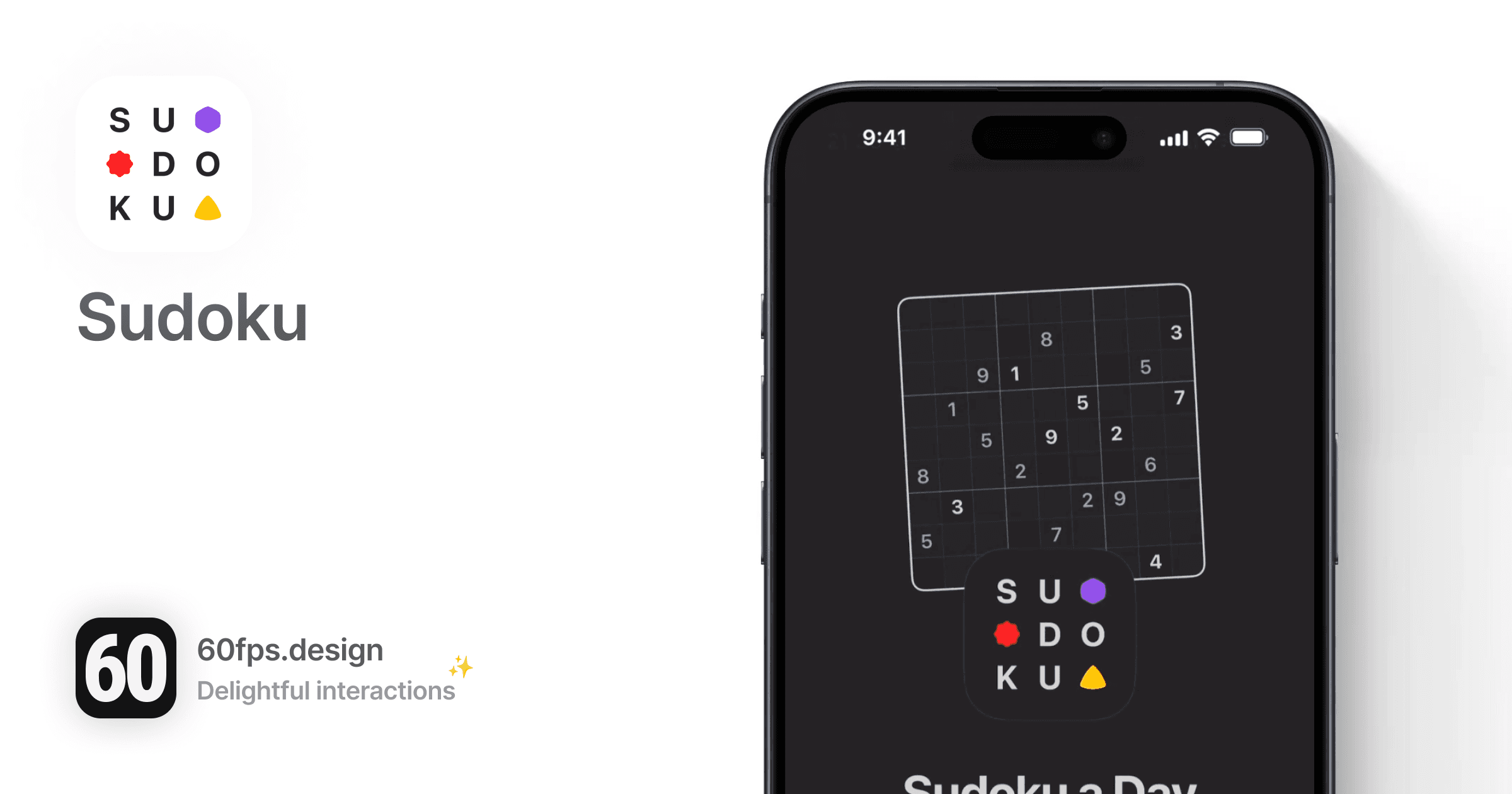Sudoku iOS App UI/UX animation