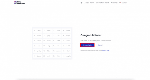 How to create a Metal Blockchain account in the Metal Wallet - Metal ...