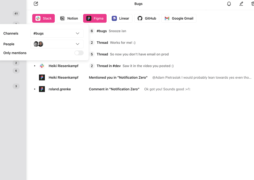 Acapela | All work notifications in one inbox