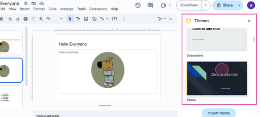 How to add a theme to Google Slides