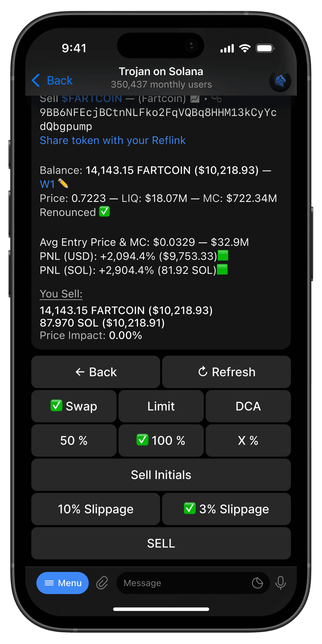 The Leading Telegram Trading Bot for Solana | Trojan On Solana