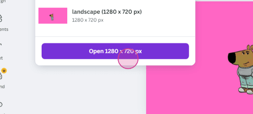 How to change to landscape mode in Canva