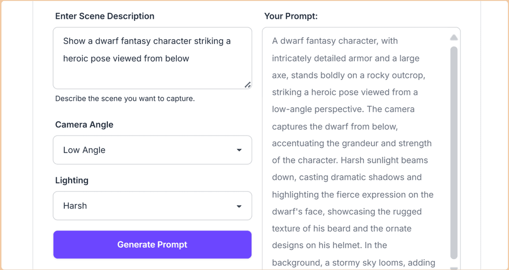 AI Image Prompt Generator For Camera Position - Free Tool
