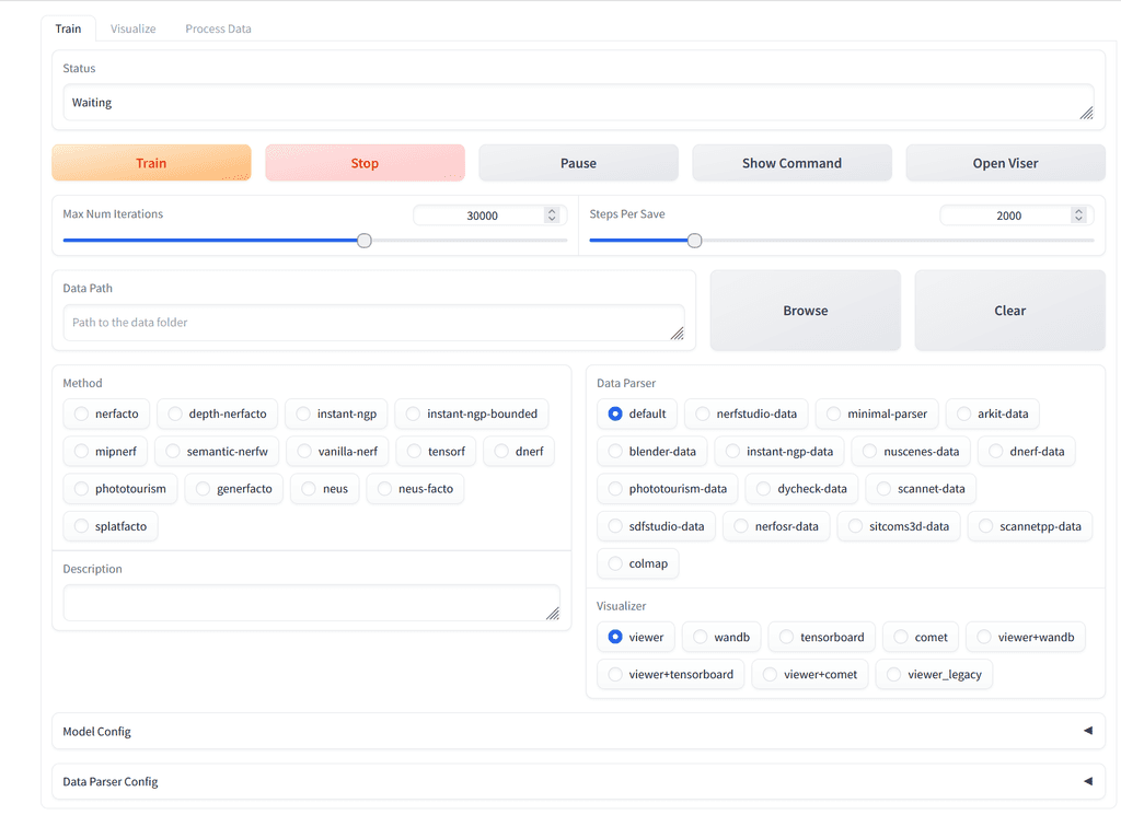 Nerfstudio Gradio UI Added - Radiance Fields