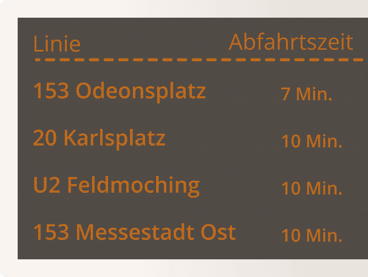Mobility Signage - DFI-Hintergrundsystem für Nahverkehrsunternehmen