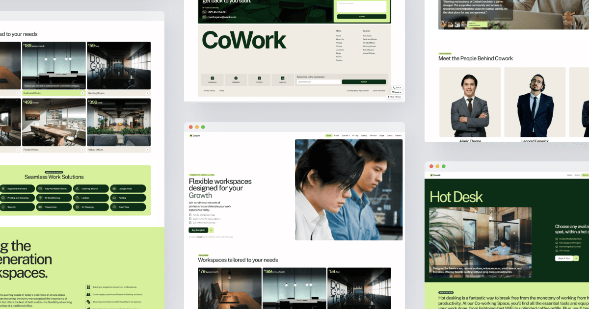Cowork - Coworking & Shared Workspace Framer Template