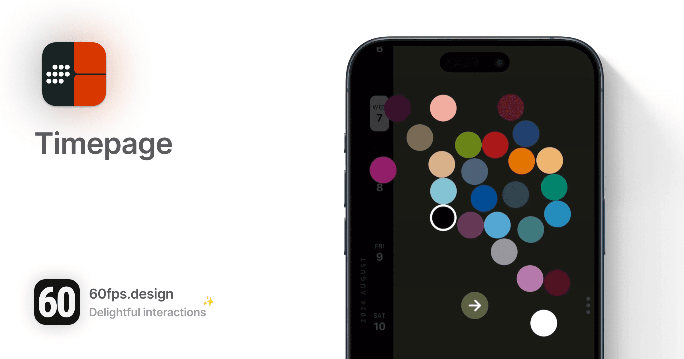 Timepage iOS App UI/UX animation