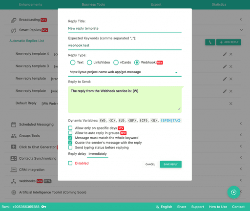 How to Setup a Webhook? - WA Web Plus