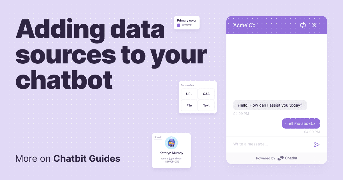 Adding data sources to your chatbot – Chatbit Guides
