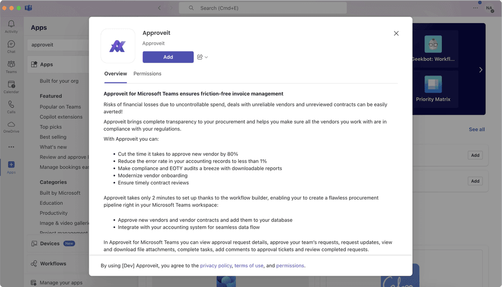 Integrate Approveit with Microsoft Teams