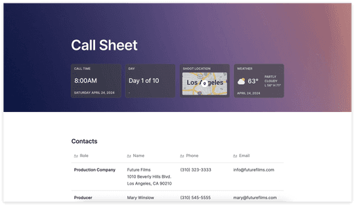 How to Make a Call Sheet for Film | A Step-By-Step Guide - Assemble