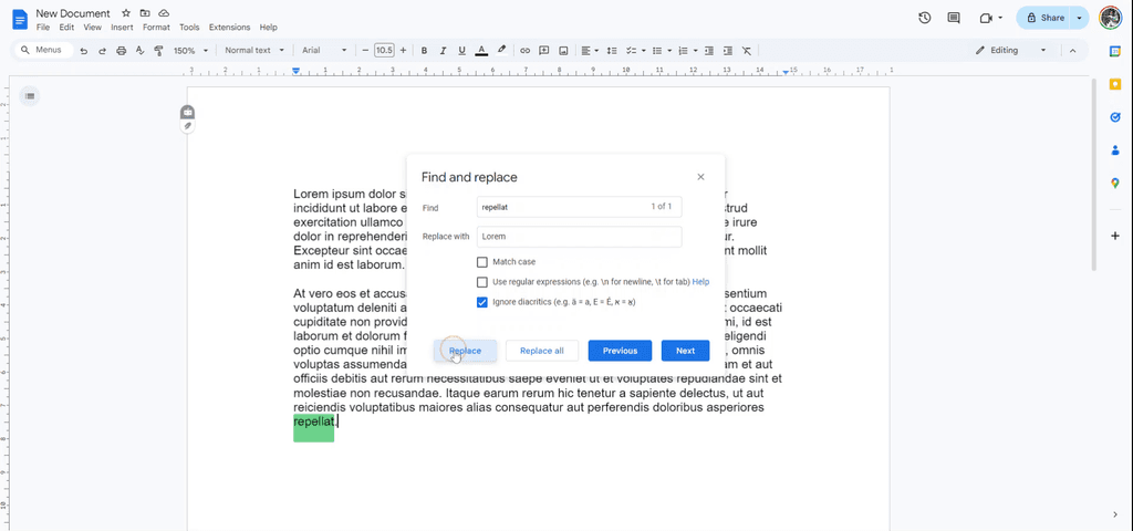 How to Use Find and Replace in Google Docs – Quick Tutorial - 1 minute video guide