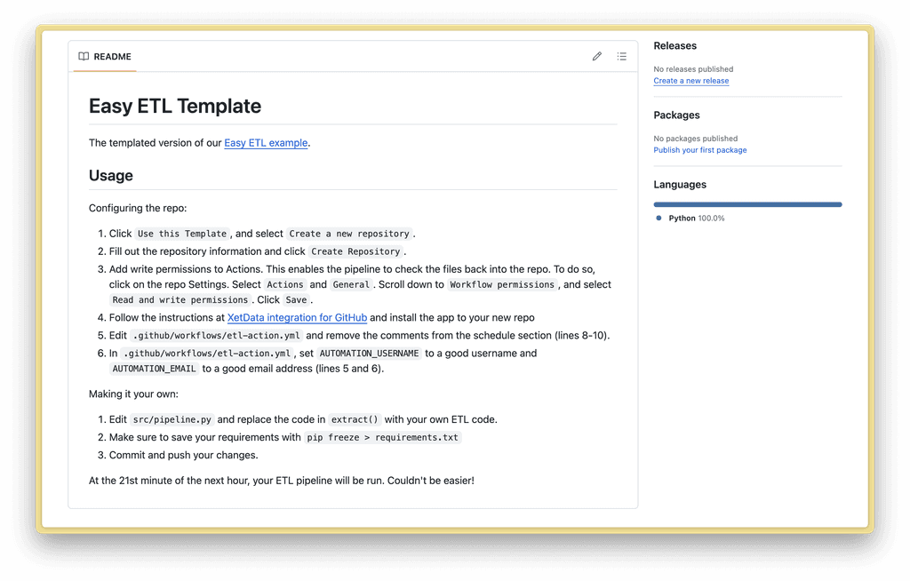 Xethub Run Simple Etl Pipelines Inside Github Using Git Xet And Github Actions