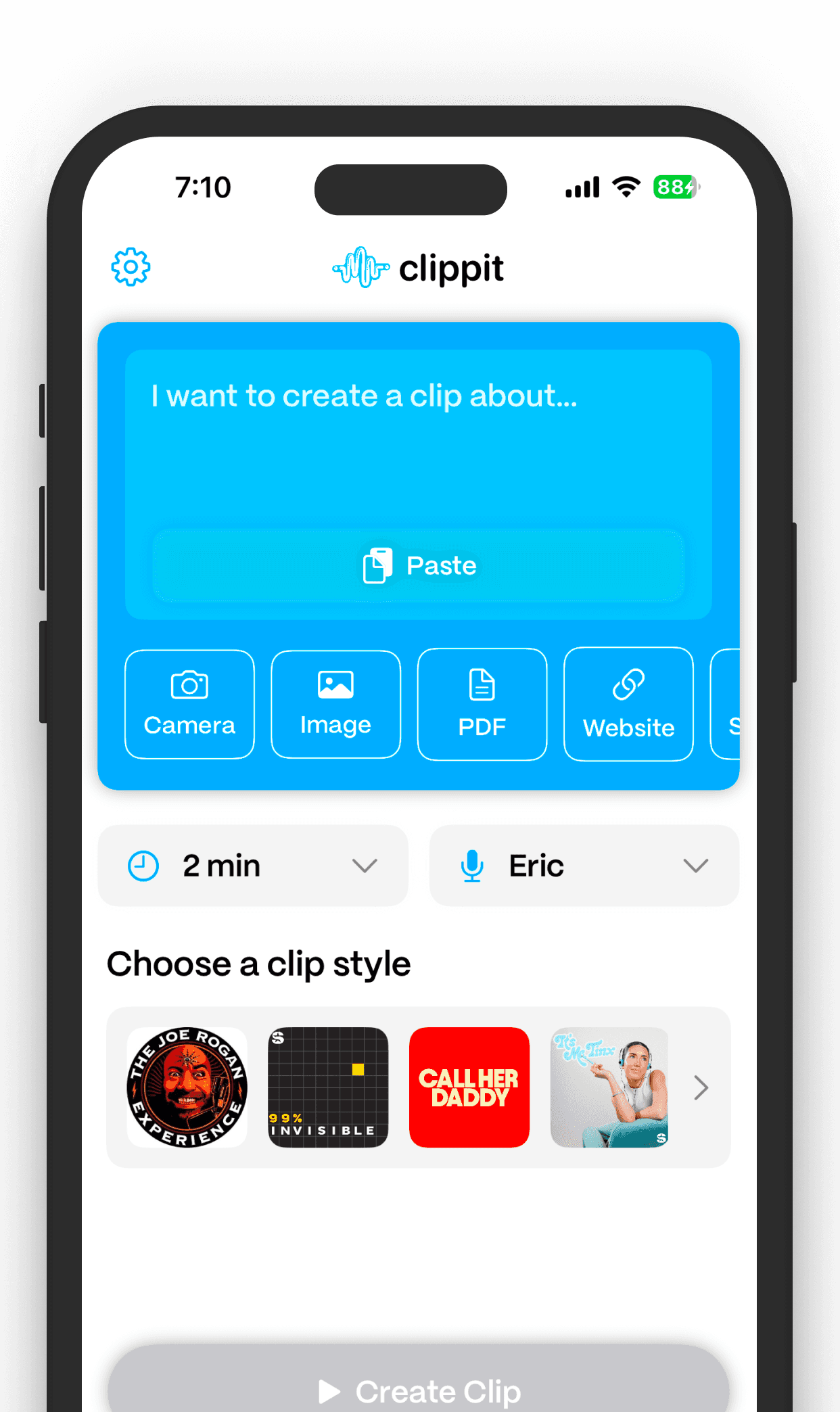 Clippit for iOS - Create Personalized Podcasts