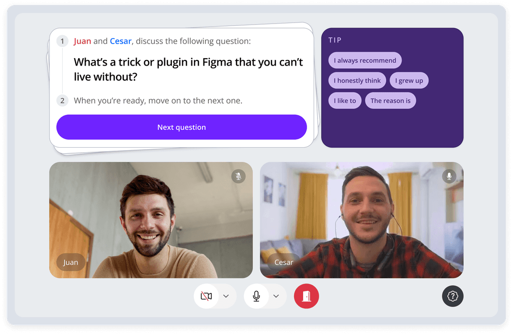 Leap - Practice speaking English with people like you