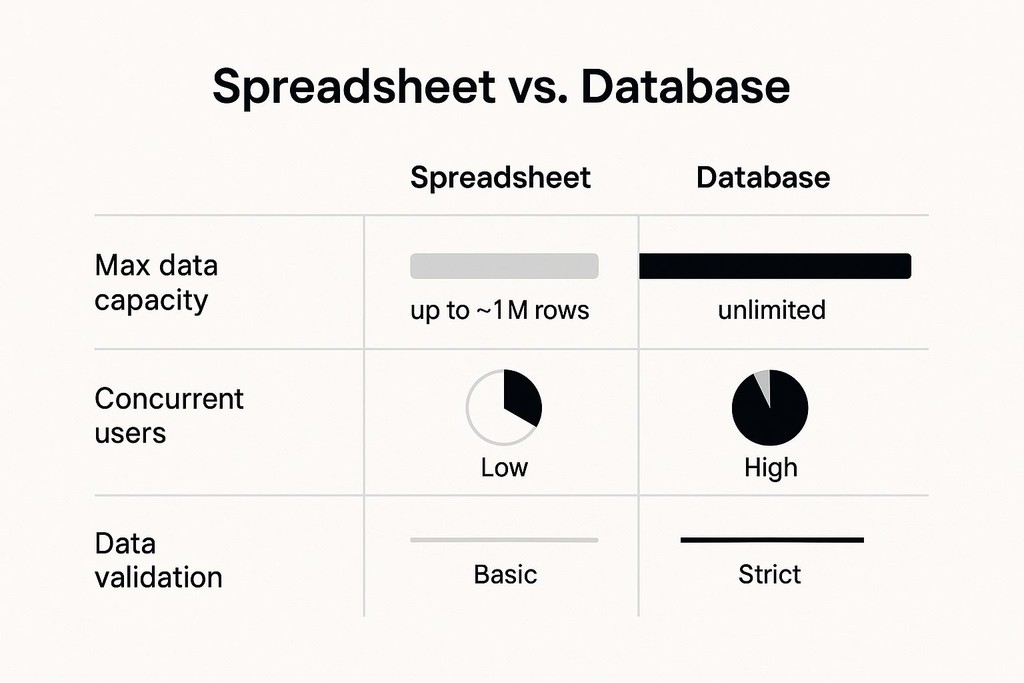 Spreadsheets vs Databases Which Tool Is Right for You - CatDoes