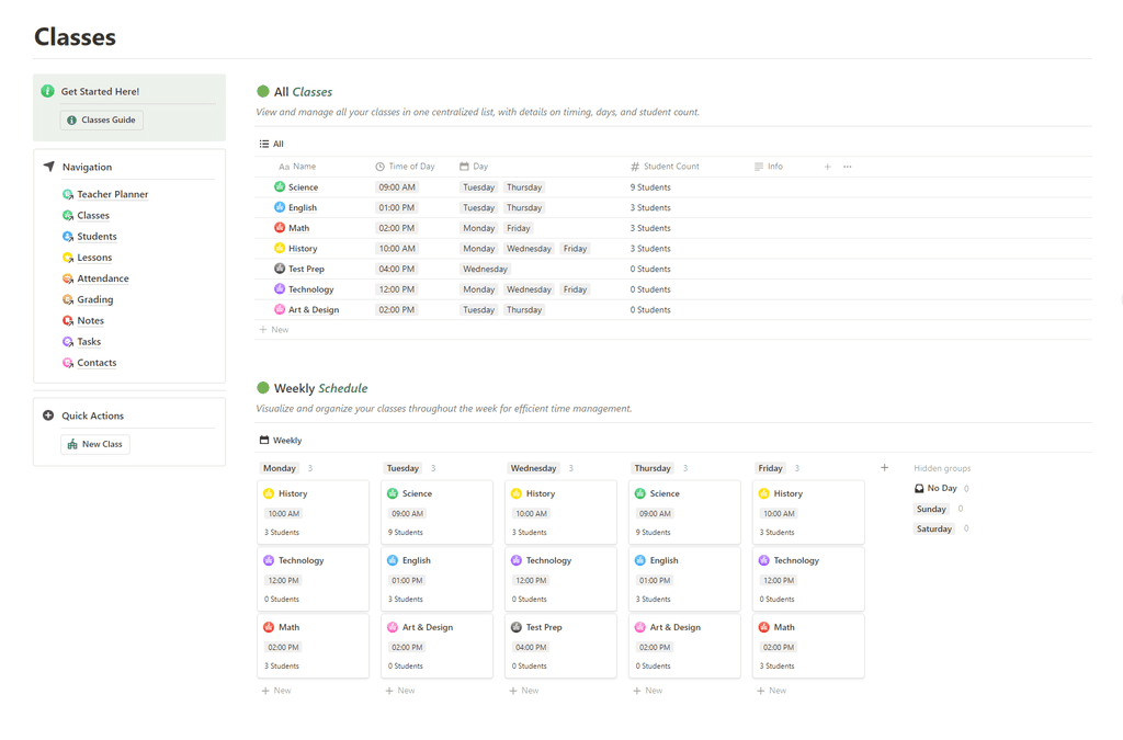 Notion For Teachers: Digital Teacher Planner | Notion Template