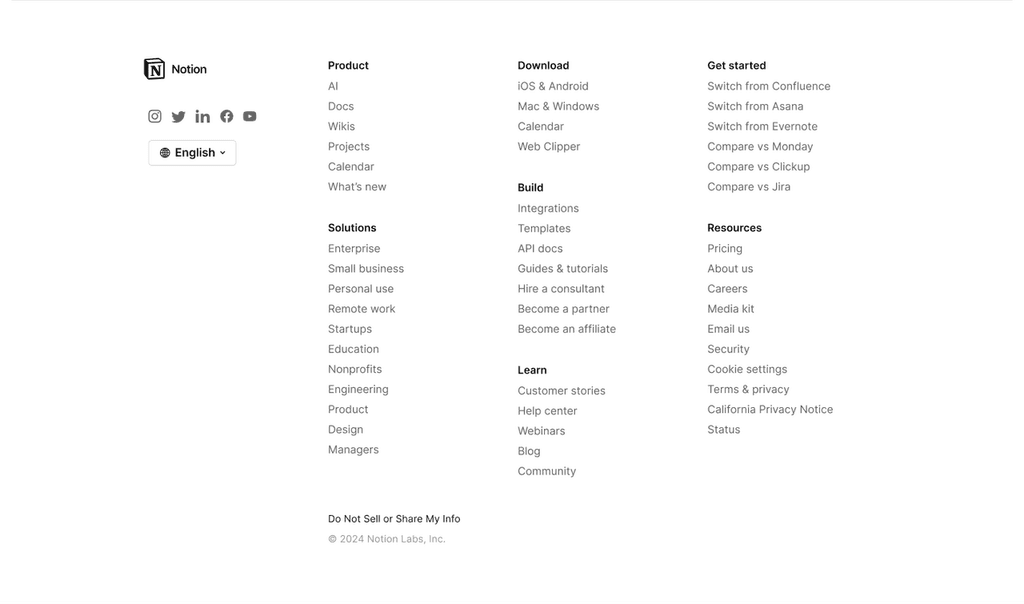 Footer design examples - Web to Figma