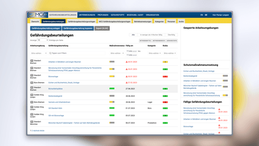 Software für Gefährdungsbeurteilung