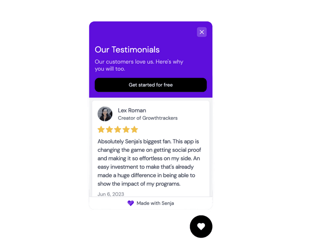 Testimonial widgets - share your testimonials as widgets