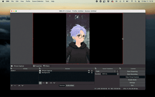 Live-streaming with avatars and vtubers using OBS