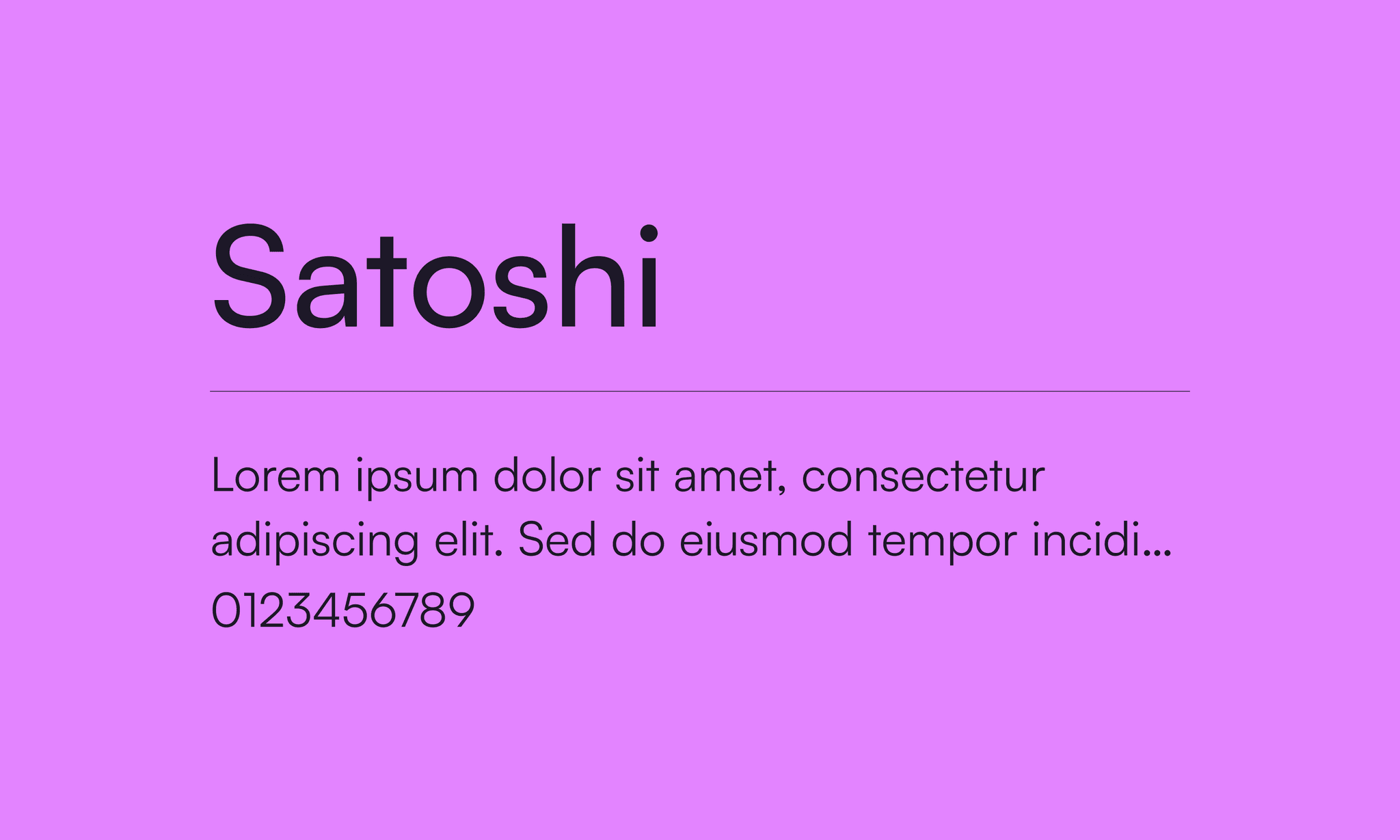 Satoshi - Font Download