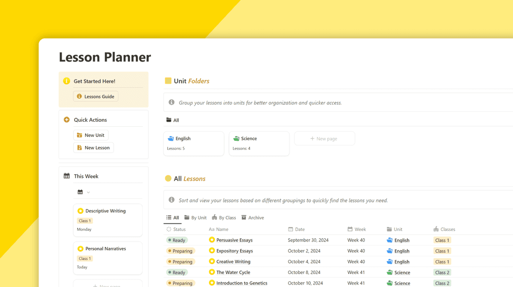 Plan Back-to-School Lessons Easily in Notion