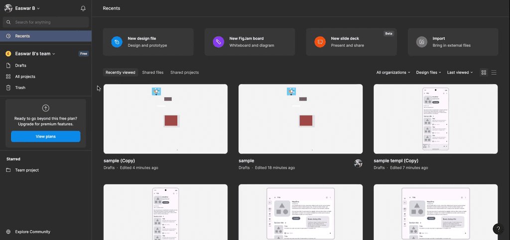 How to Duplicate a File in Figma - 1 minute video guide