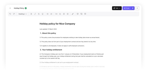 Drafting a Comprehensive Holiday Policy Template | Miramis