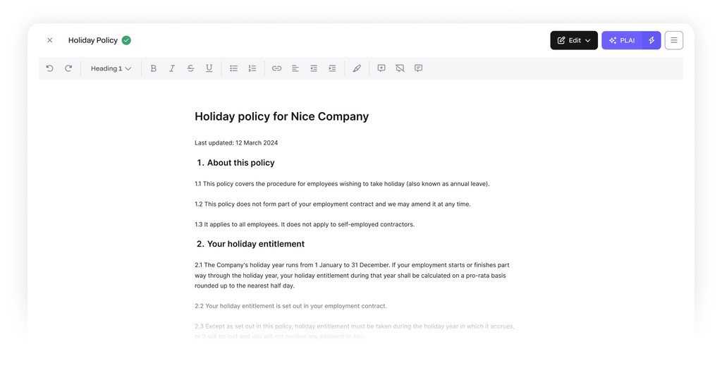 Drafting a Comprehensive Holiday Policy Template | Pocketlaw